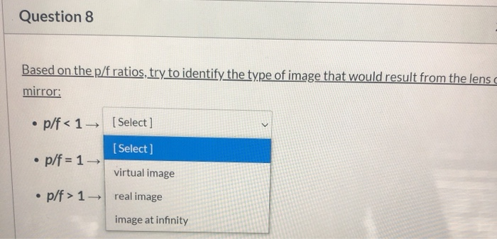 Solved Question 8 Based on the p/f ratios, try to identify | Chegg.com