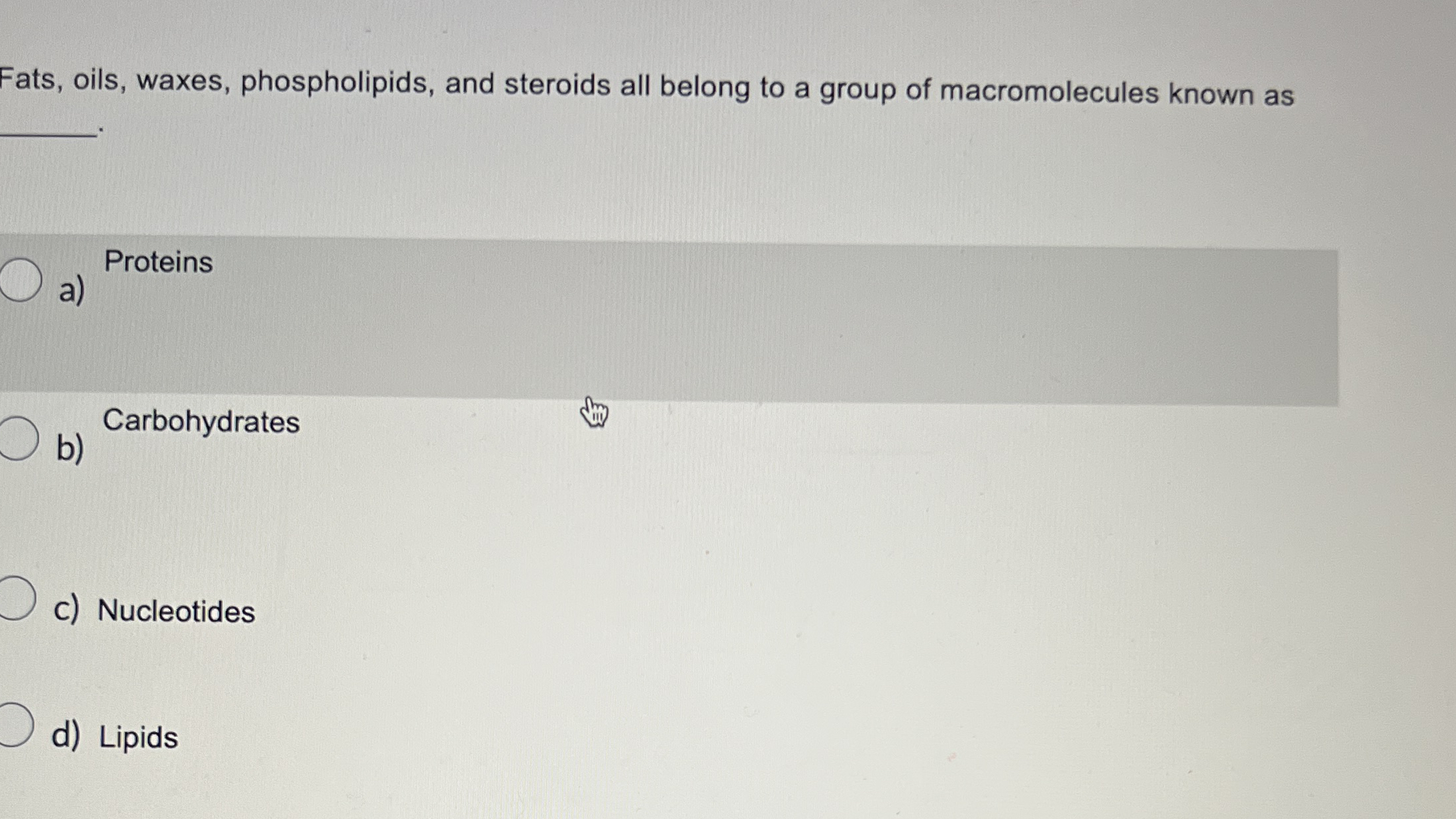 Solved Fats, oils, waxes, phospholipids, and steroids all | Chegg.com