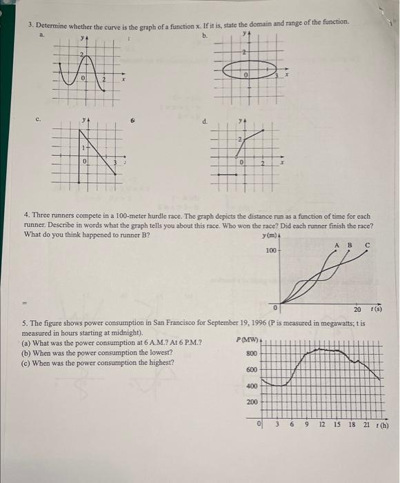 Solved 3. Determine whether the curve is the graph of a | Chegg.com