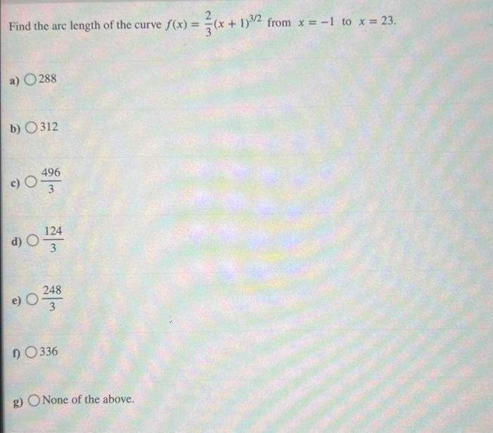 Solved Find the arc length of the curve f(x)=32(x+1)3/2 from | Chegg.com