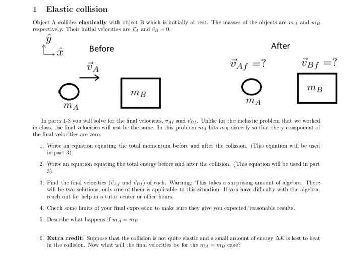 Solved 1 Elastic collision Object A collides elastically | Chegg.com Solved 1 Elastic collision Object A collides elastically | Chegg.com
