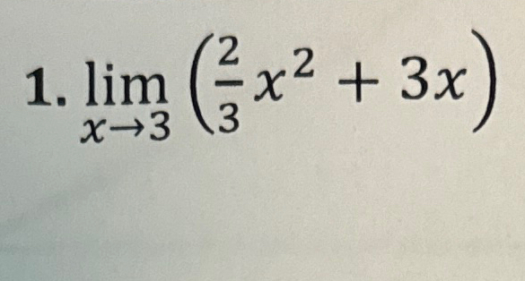 Solved limx→3(23x2+3x) ﻿ Each of the following limits | Chegg.com