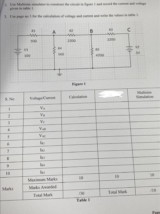 Solved 2. Use Multisim simulator to construct the circuit in | Chegg.com