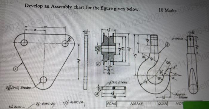 Solved Develop an Assembly chart for the figure given | Chegg.com