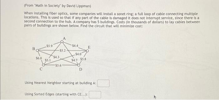 Solved (From "Math in Society" by David Lippman) When | Chegg.com