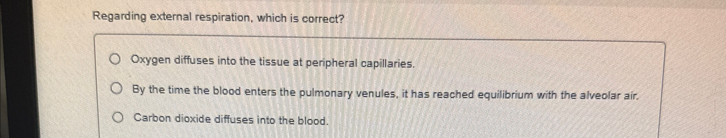 Solved Regarding external respiration, which is | Chegg.com