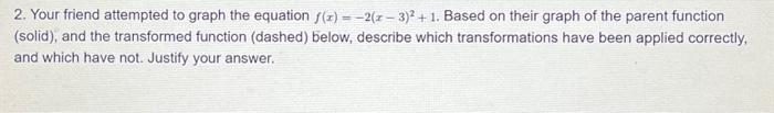 Solved 2. Your friend attempted to graph the equation | Chegg.com