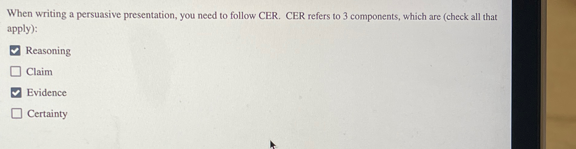 Solved When writing a persuasive presentation, you need to | Chegg.com
