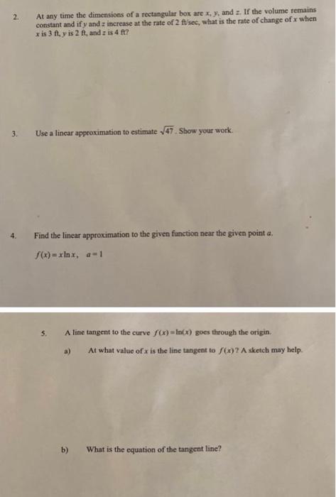 Solved 2. At any time the dimensions of a rectangular box | Chegg.com