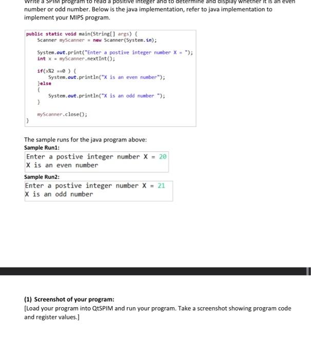 Solved Write a SPIivi program to read a positive integer and | Chegg.com