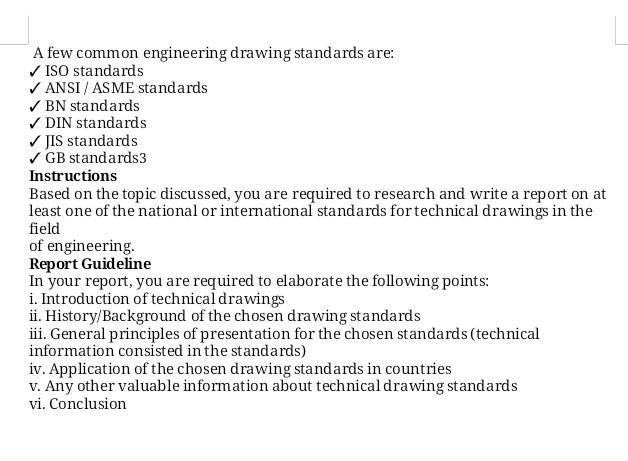 Solved ISO standards) report guideline Engineering drawing | Chegg.com