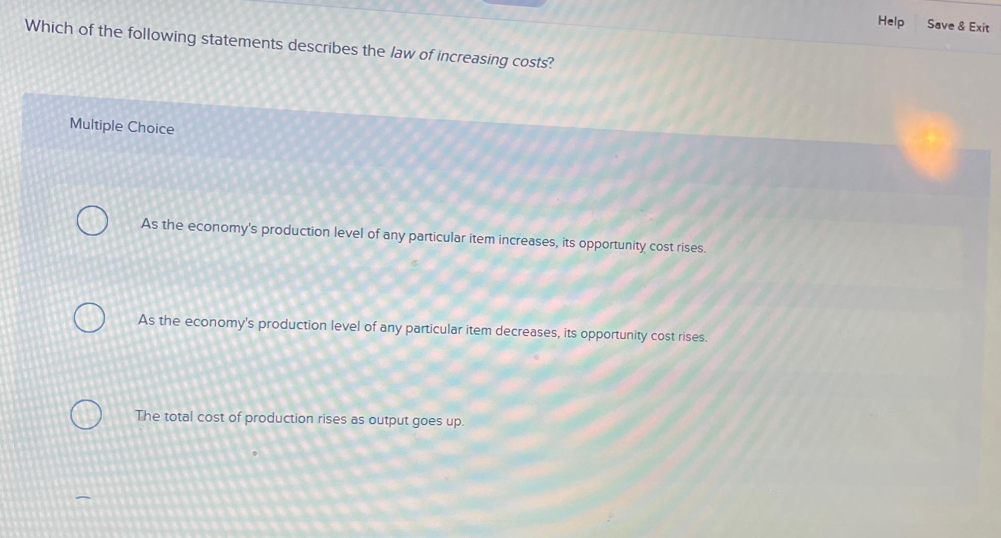 Solved HelpSave & ExitWhich of the following statements | Chegg.com