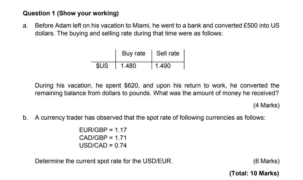 Solved HelpQuestion 1 (Show your working)a. ﻿Before Adam | Chegg.com