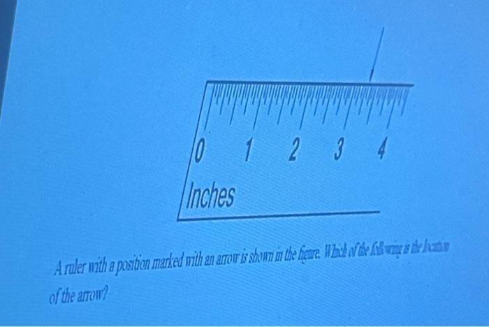 Inches A ruler with a position marked with an arrow | Chegg.com
