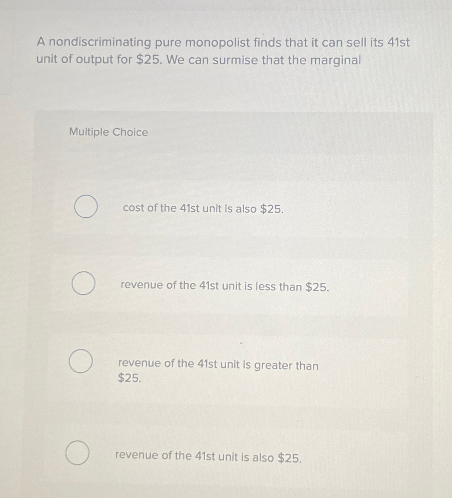 Solved A nondiscriminating pure monopolist finds that it can | Chegg.com