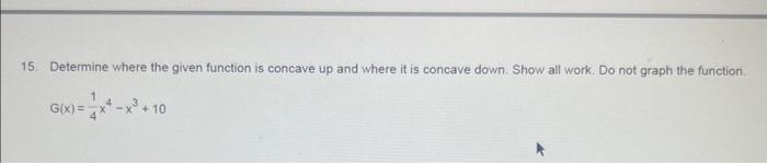 Solved 15. Determine where the given function is concave up | Chegg.com