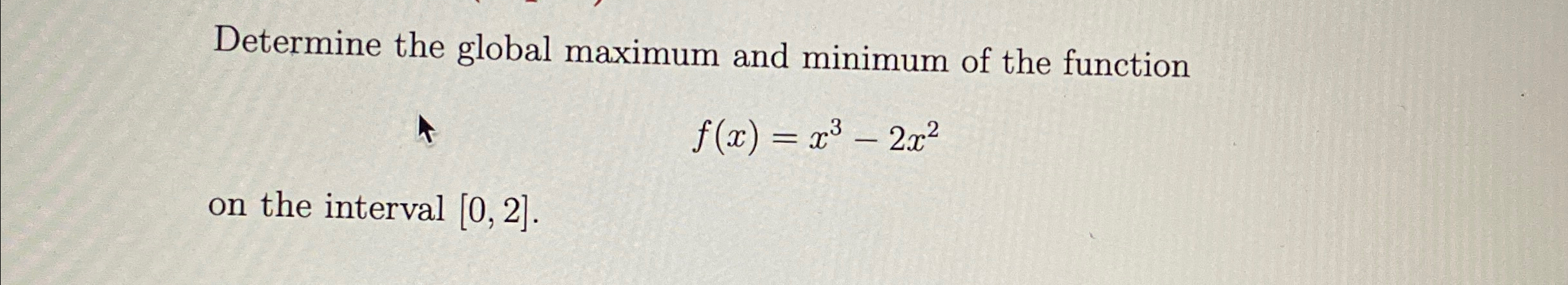 Solved Determine the global maximum and minimum of the | Chegg.com