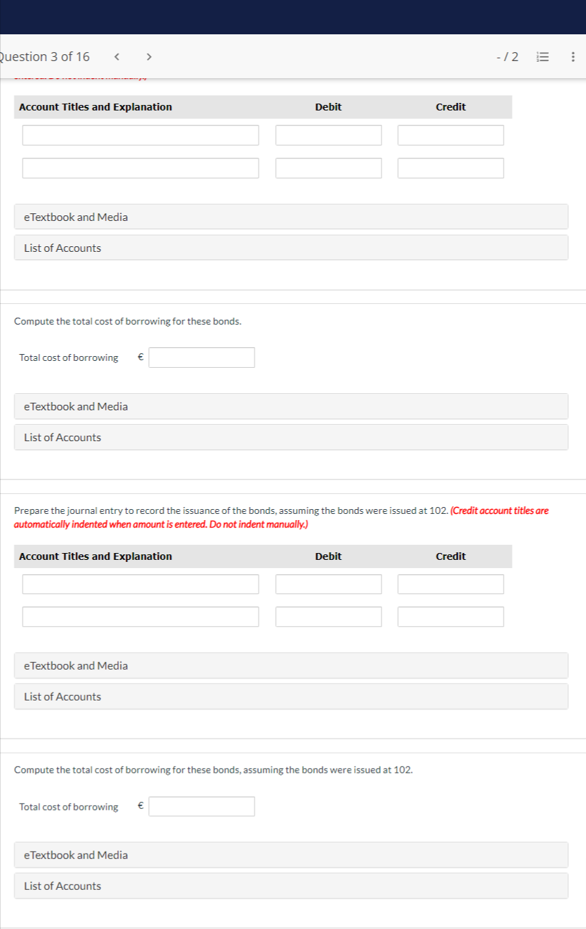 Solved Ruestion 3 ﻿of 16Account Titles and | Chegg.com