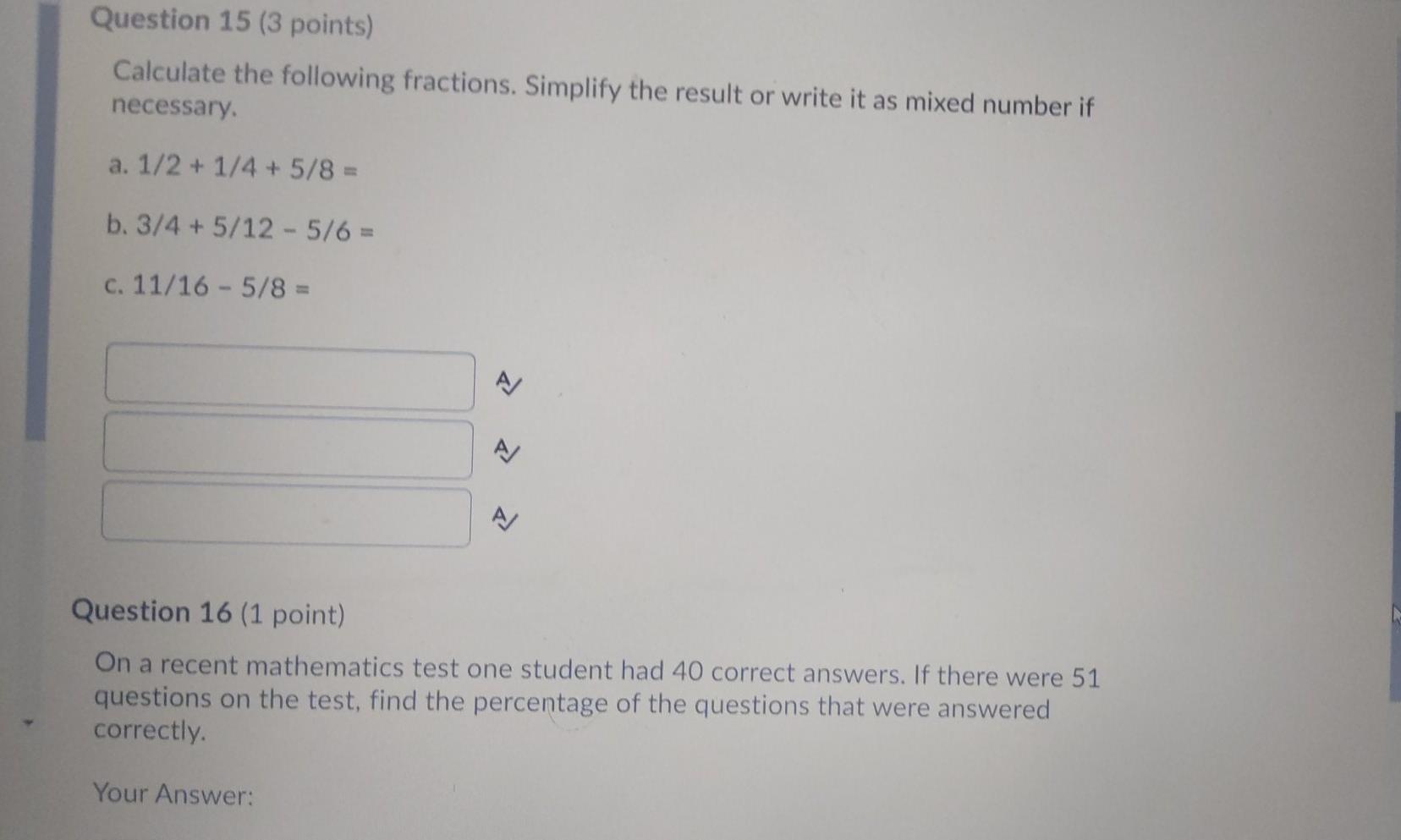 Solved Question 15 (3 points) Calculate the following | Chegg.com