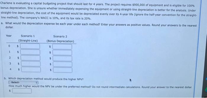 Solved Charlene is evaluating a capital budgeting project | Chegg.com
