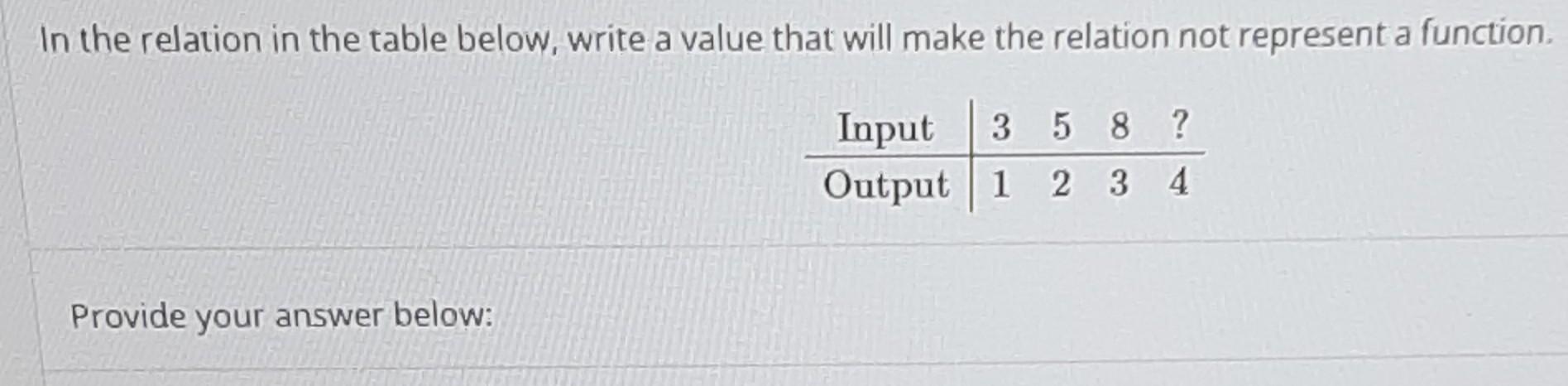 Solved In The Relation In The Table Below Write A Value 