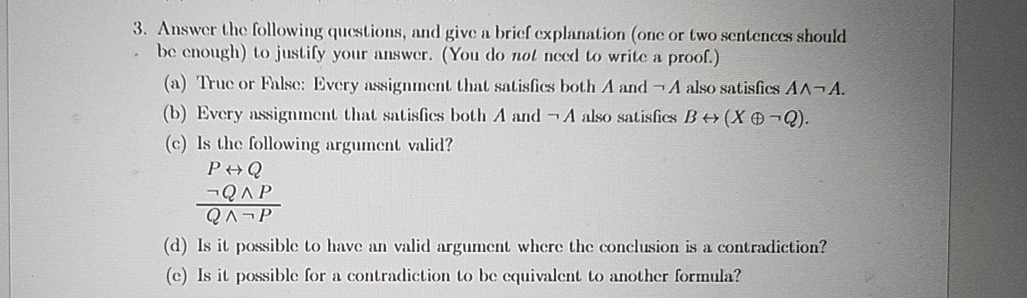 Solved Answer the following questions, and give a brief | Chegg.com
