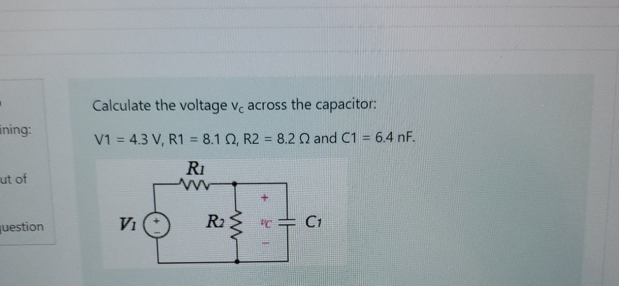 Solved Calculate the voltage vc ﻿across the | Chegg.com
