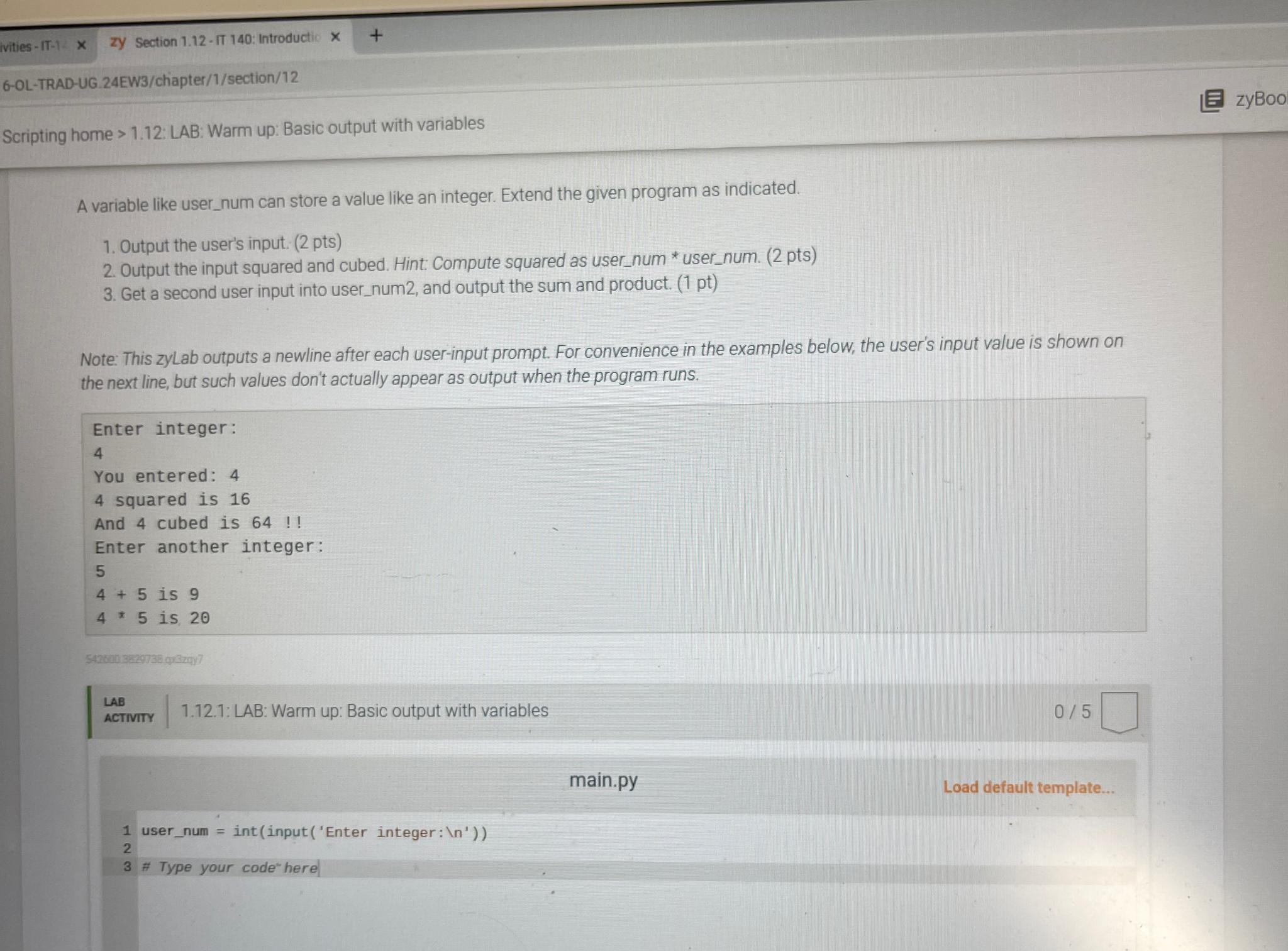 Solved 6-OL-TRAD-UG. 24EW3/chapter/1/section/12Scripting | Chegg.com