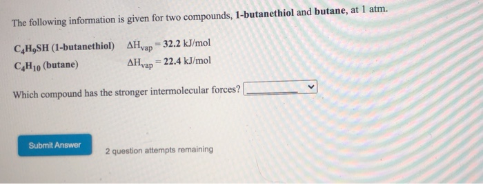 Solved The following information is given for two compounds, | Chegg.com