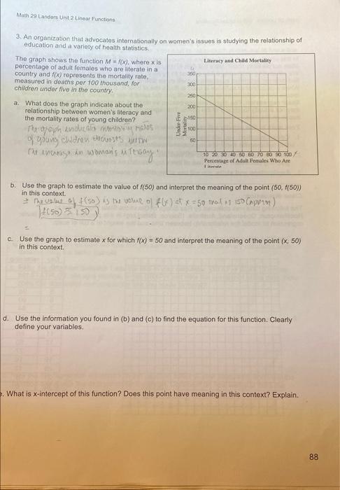 Solved Math 29 Landers Unit 2 Linear Functions 3. An | Chegg.com