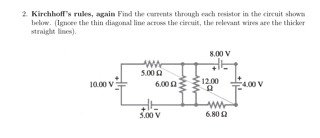 Solved Kirchhoff's rules, again Find the currents through | Chegg.com