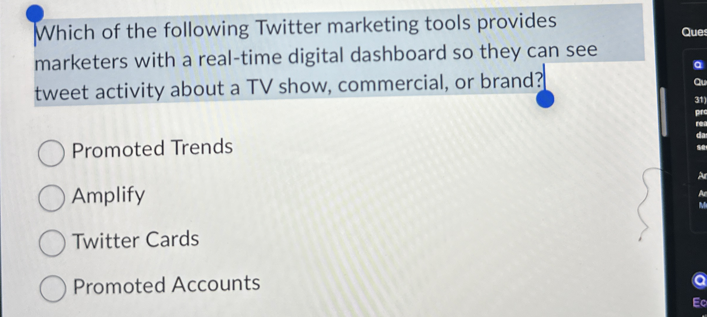 Solved Which of the following Twitter marketing tools | Chegg.com