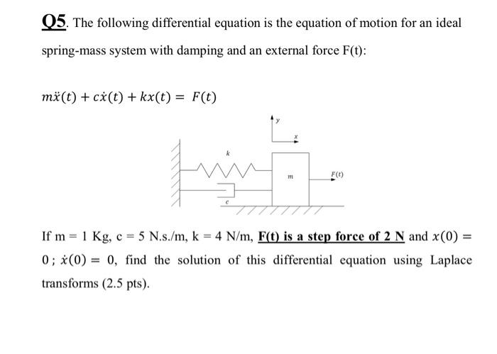 Solved Q5 The Following Differential Equation Is The
