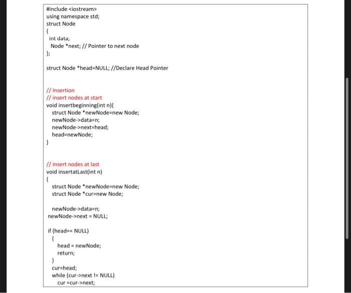 Solved #include using namespace std; struct Node int data; | Chegg.com