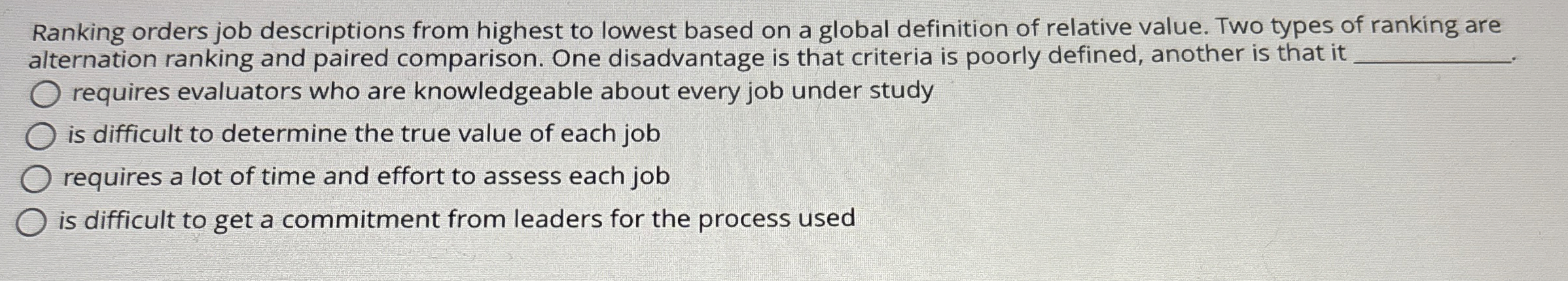 Solved Ranking orders job descriptions from highest to | Chegg.com