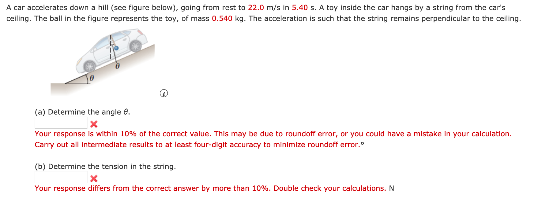 A car accelerates down a hill (see figure below), | Chegg.com