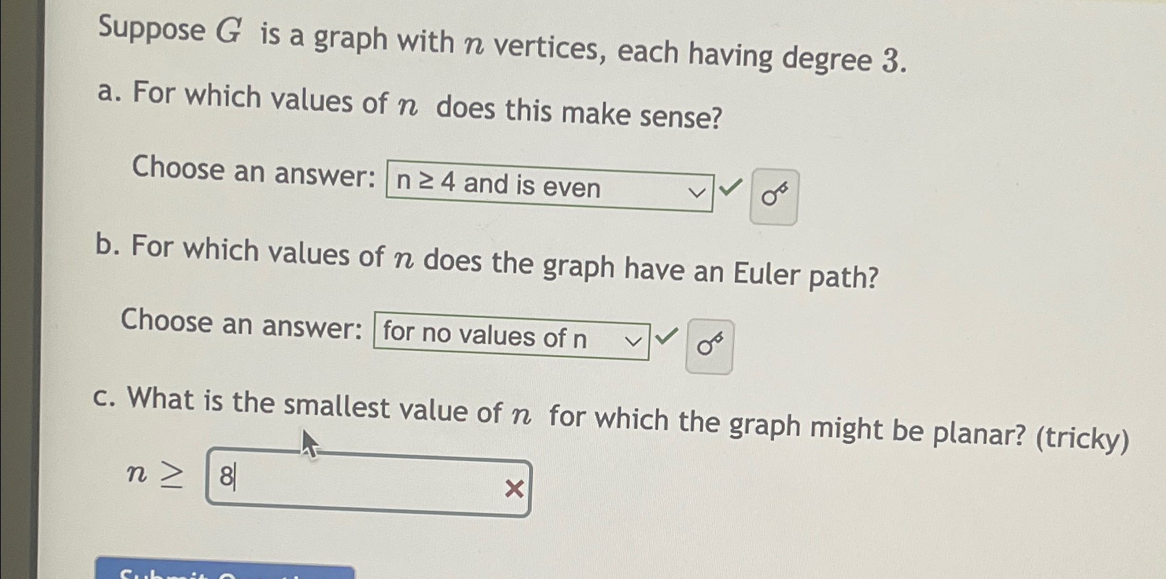 Solved Suppose G ﻿is a graph with n ﻿vertices, each having | Chegg.com