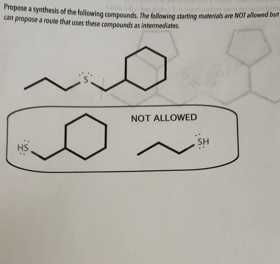 Solved Propose a synthesis of the following compounds. The | Chegg.com