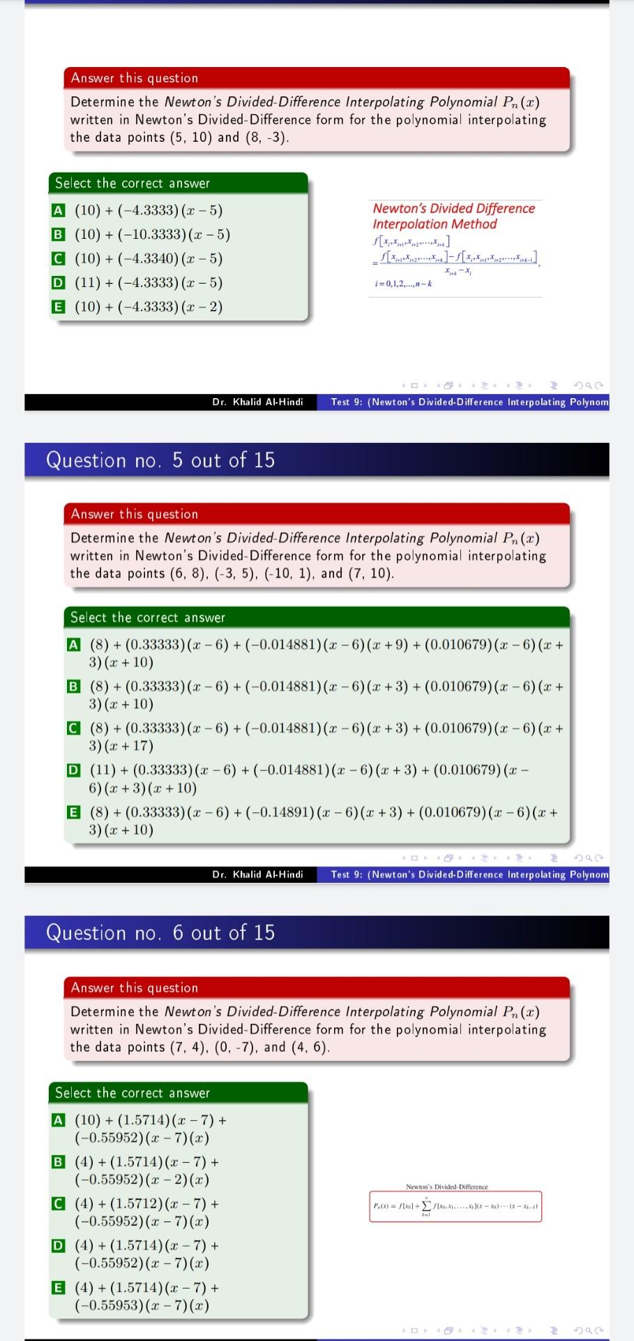 Solved Determine the Newton's Divided-Difference | Chegg.com