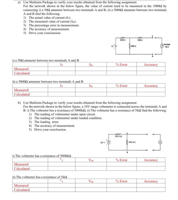 Solved a) Use Multisim Package to verify your results | Chegg.com