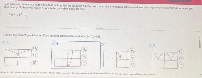 Solved Identify all the relative minimum points. Select the | Chegg.com