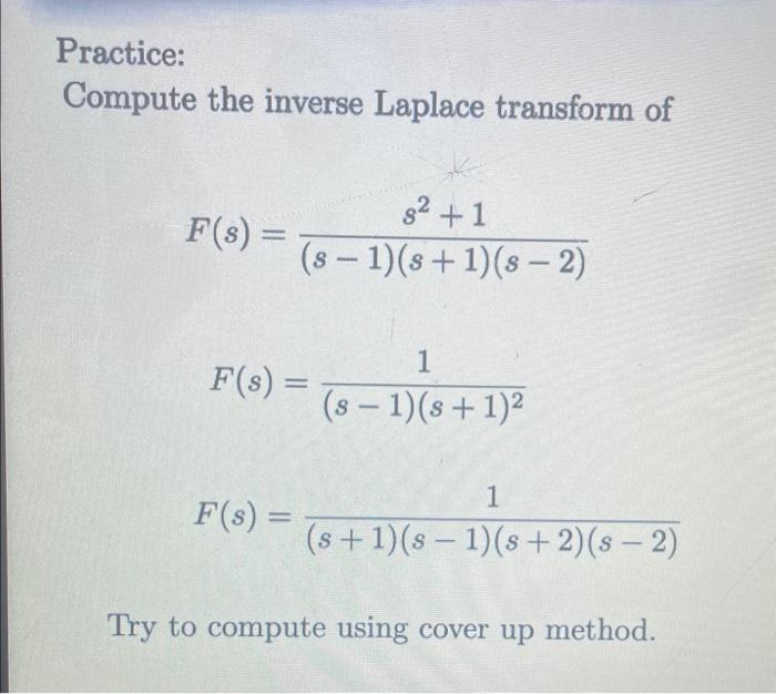 Solved The Laphoce Trianferm Practice: Try to compute using | Chegg.com