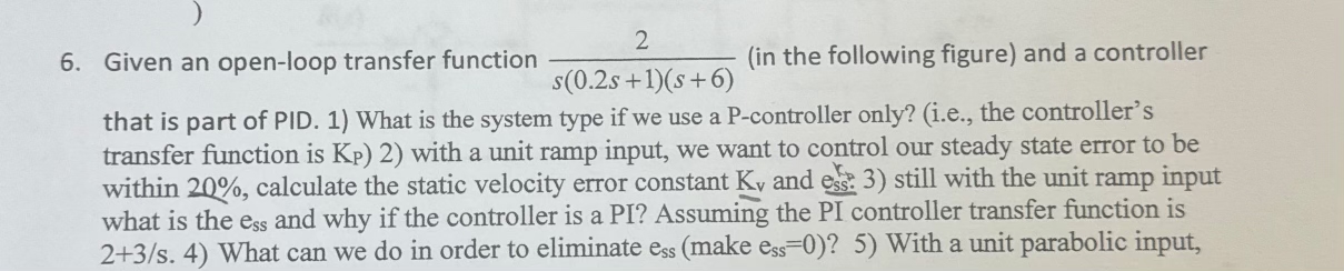Solved Given an open-loop transfer function | Chegg.com