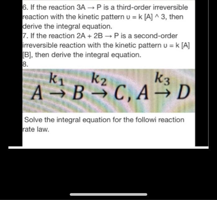Solved 6. If the reaction 3A + P is a third-order | Chegg.com