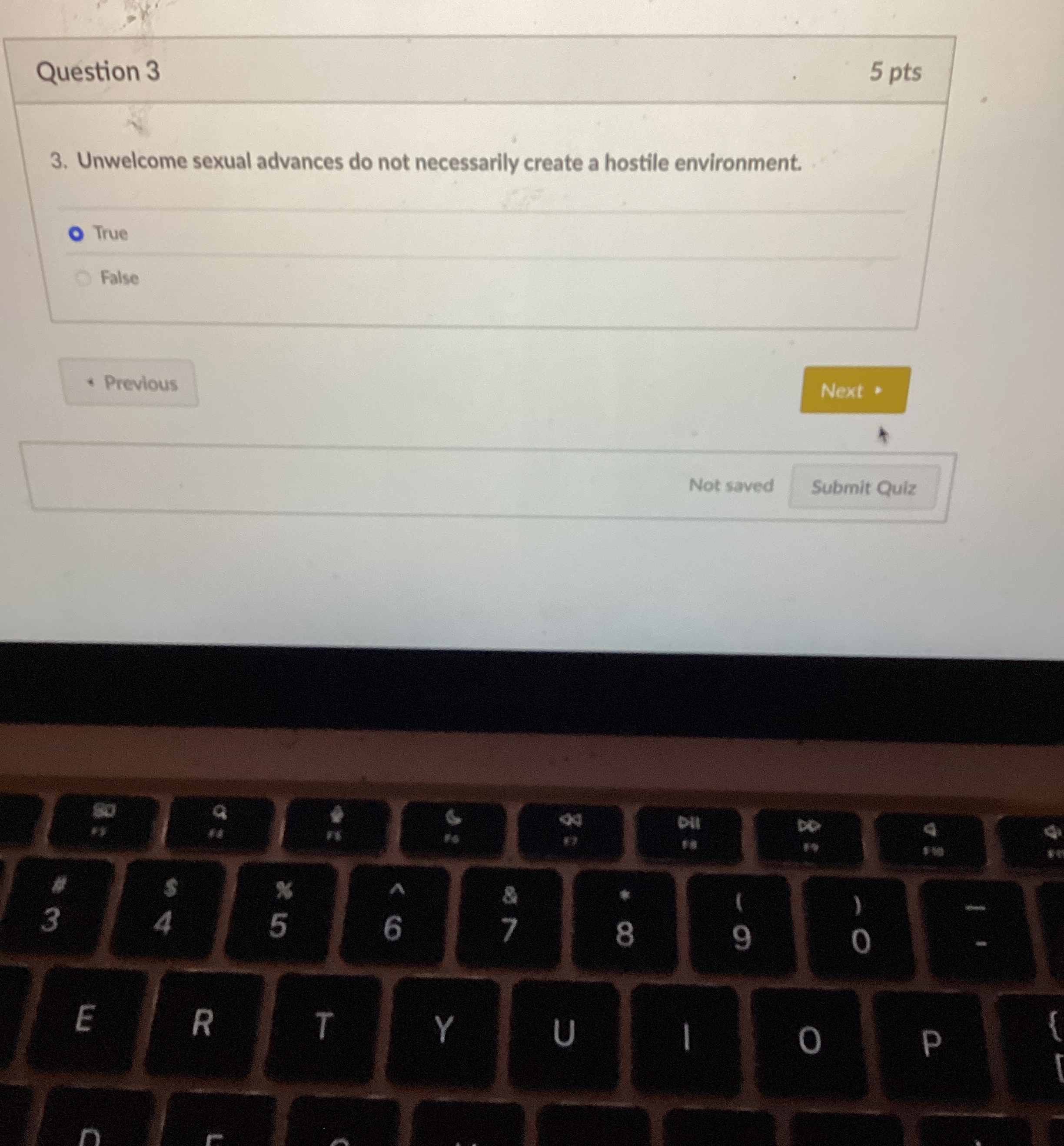 Solved Question 35 ﻿pts3. ﻿Unwelcome sexual advances do not | Chegg.com