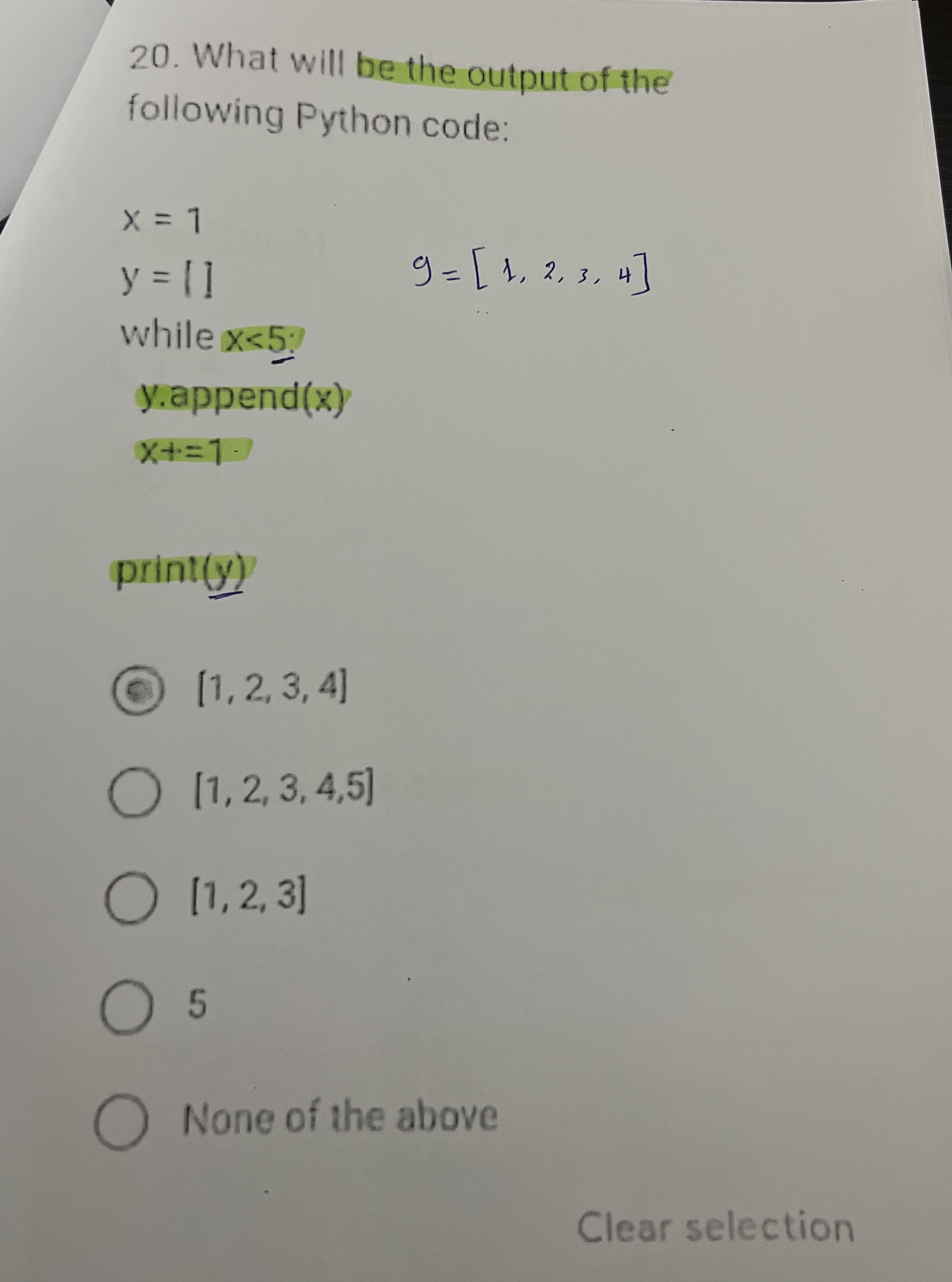 Solved What will be the output of the following Python | Chegg.com