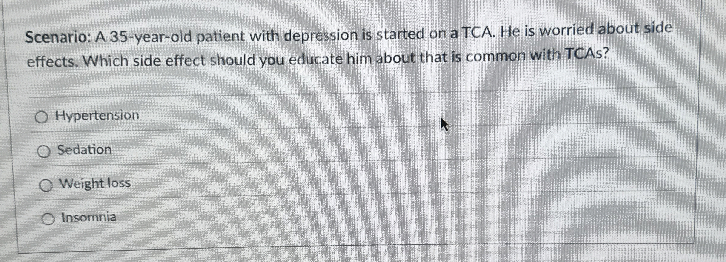 Solved Scenario: A 35-year-old patient with depression is | Chegg.com