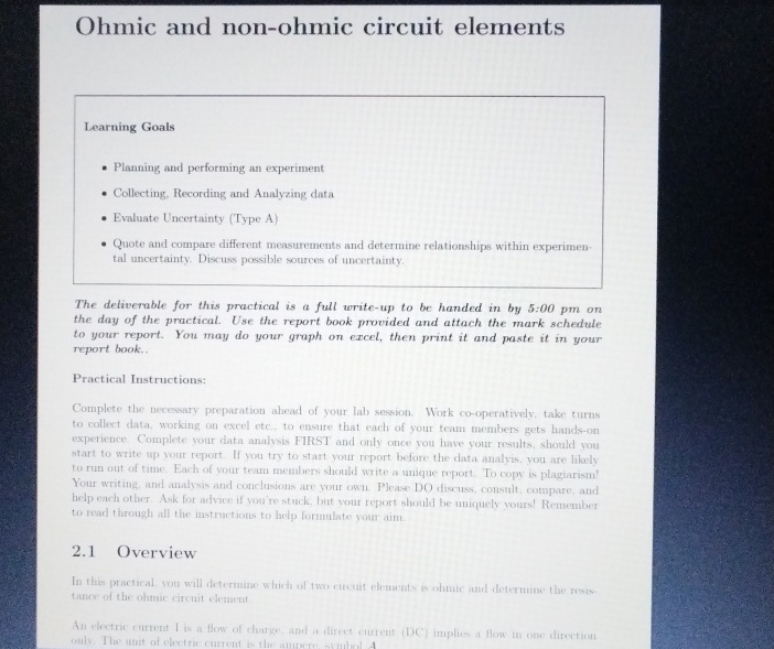 Solved Ohmic and non-ohmic circuit elementsLearning | Chegg.com