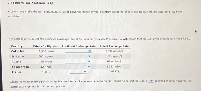 Solved 3. Problems and Applications Q8 A case study in the | Chegg.com