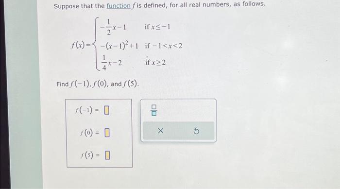 Solved Suppose that the function fis defined, for all real | Chegg.com